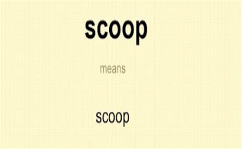 What Is Scoop Slang For At David Delarosa Blog