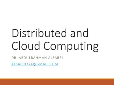 Lecture 1 Introduction To Distributed Computingpptx