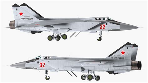 3d Mikoyan Mig 31 Supersonic Interceptor Aircraft Rigged For Maya