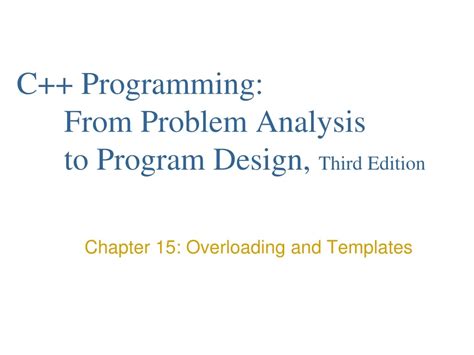 Ppt C Programming From Problem Analysis To Program Design Third