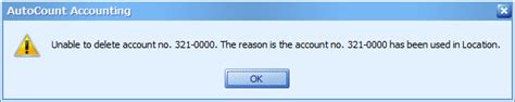 Troubleshootingunable To Delete Account No 321 0000 The Reason Is