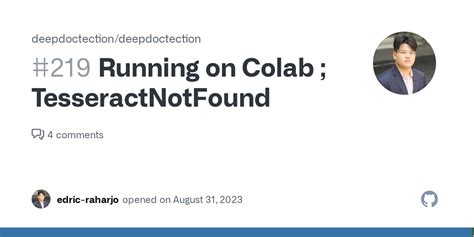 Running On Colab Tesseractnotfound · Issue 219 · Deepdoctectiondeepdoctection · Github