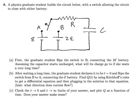 Solved A Physics Graduate Babe Builds The Circuit Below Chegg Com