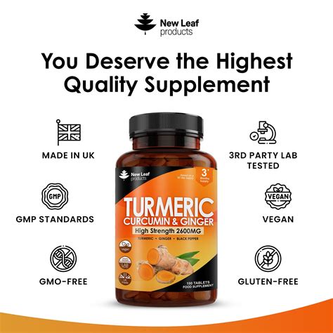 Turmeric Curcumin Ginger Black Pepper Tablets New Leaf Products