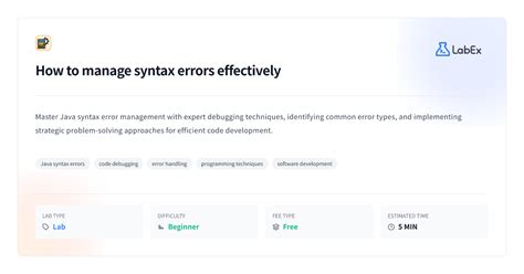 How To Manage Syntax Errors Effectively Labex