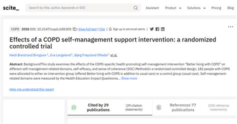 Effects Of A Copd Self Management Support Intervention A Randomized