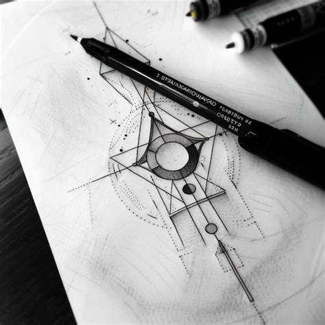 Premium Photo A Drawing Of A Triangle With A Pen On It