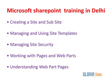 Microsoft Sharepoint Training In Delhi Pptx Computing Technology