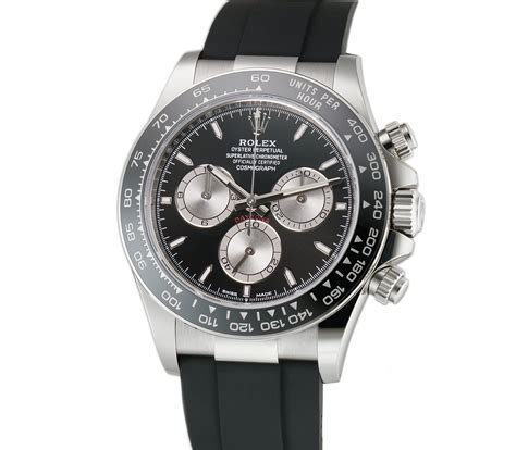 Rolex Daytona 18k White Gold Black And Steel Dial Oysterflex 126519ln