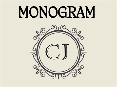 Monogram Cj Digital Download Custom Monogram Art With Cj Initials For