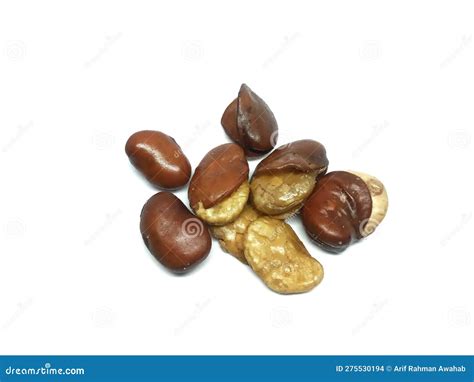 Bunch Of Kacang Koro Or Bulacan Seeds Snack On White Background Stock