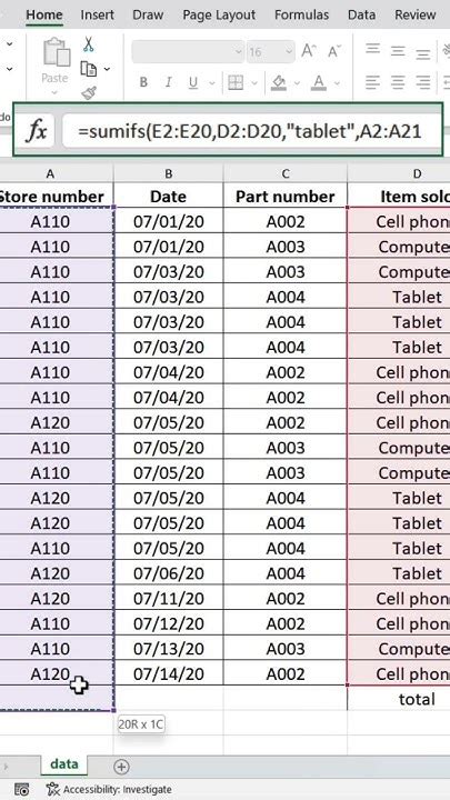 Excelfunctions Use Sumifs To Add Up Numbers When Multiple Criterias