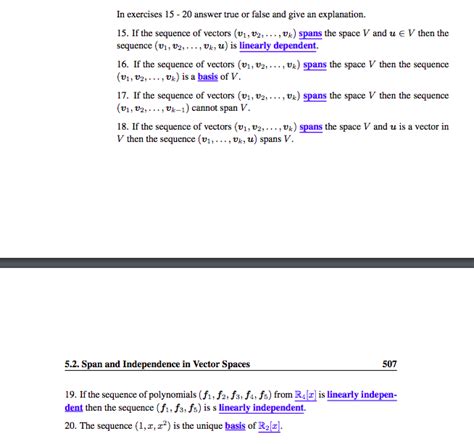 solved in exercises 15 20 answer true or false and give an