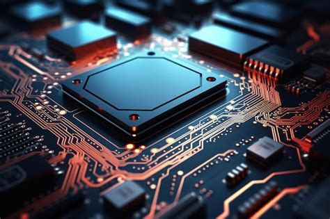 Premium AI Image Closeup Hardware Background Of Motherboard Circuit Cpu Microchip Digital