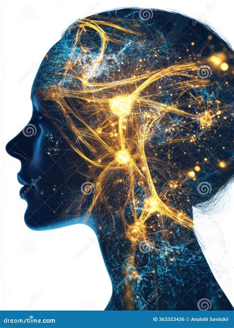 Complex Neural Connections And Glowing Synapses Represent Artificial Intelligence And Cybernetic