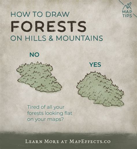 How To Draw Forests On Hills And Mountains Info Sheet With Trees In The