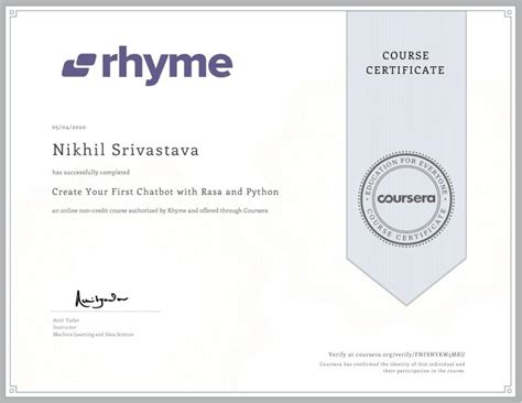 Coursera Python Programming Rasa Chatbot Nikhil Srivastava