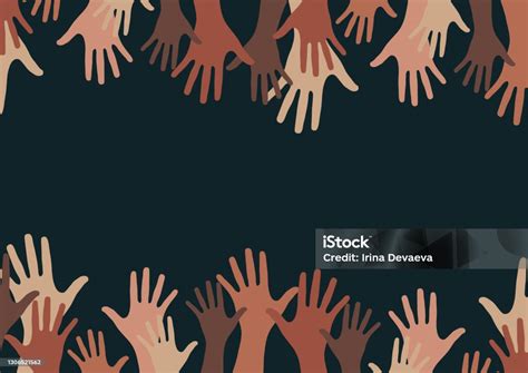 손을 들고 손바닥을 엽니다 자선 자원봉사 사랑 친절 평등 인종 및 사회적 문제의 개념 벡터 일러스트레이션 선거에 대한 스톡 벡터 아트 및 기타 이미지 Istock