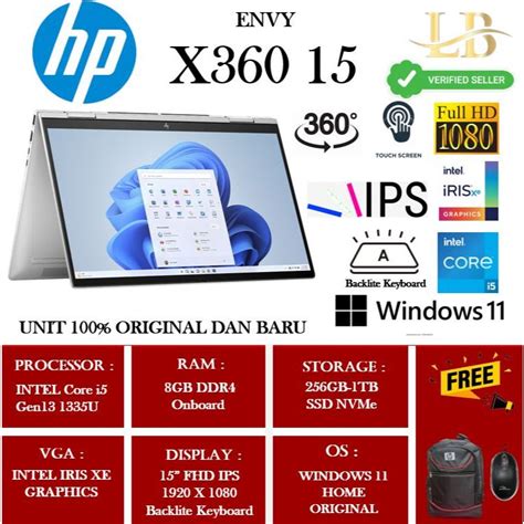 Jual Laptop Touchscreen In Hp Envy X Inch Intel Core I Gen Ram Gb Gb Ssd Win