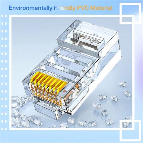 Kosky 100pcs Jar Cat 6 Pass Through Rj45 Connectors Cat 6 Ends Cat6 Connector Rj45 Modular