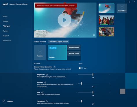 Graphics Command Center Some Features Are Not Supported On Non Intel Adapters Intel Community
