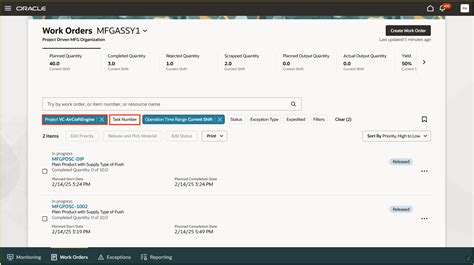 View And Manage Work Orders Based On Project Task And Country Of