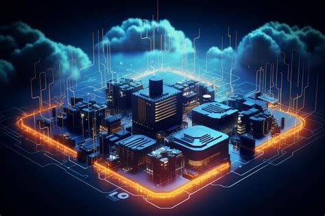 Premium Ai Image A Conceptual Illustration Representing Cloud Networking Cryptocurrency Ai