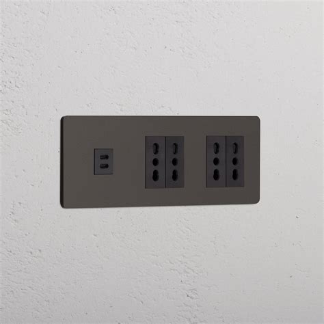 Grove Triple Usb C 30w And 4x Bipasso Socket Bronze Black Sockets And Modules