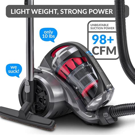 Prolux Rs4 Lightweight Bagless Canister Vacuum With Hepa Filtration Pr