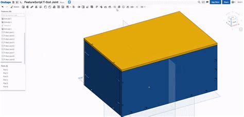 New Featurescript T Slot Joints For Laser Cut Parts — Onshape