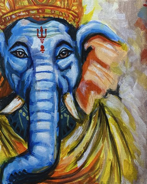 Lord Ganesh Painting Ganapati Wall Art Lord Ganesh Acrylic Painting