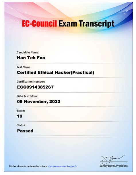 Certified Ethical Hacker Certificate 2022