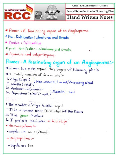 Sexular Repoduction In Flowering Plants 2 Offline Pdf