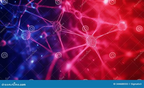 Neurons Firing Signals Across Neural Synapse Close Up Glial Cells Showing Synaptic Nerve