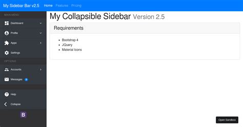 My Collapsible Sidebar 2 5 Codesandbox