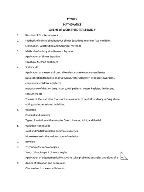Third Term Jss 3 Mathematics Pdf Trigonometric Functions Equations