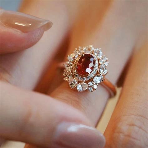 Ruby Dahlia Ring Abbott Atelier Romantic Jewelry
