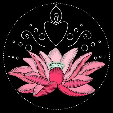 premium vector lotus flower embroidery design embroidered pattern