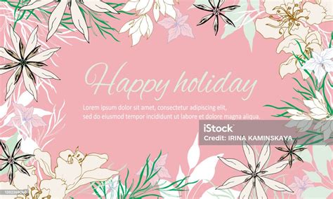 분홍색 배경에 봄 꽃꽃 배너입니다 텍스트 프레임 인사말및 결혼식 초대를위한 손으로 그린 벡터 일러스트와 인사말 카드 0명에 대한 스톡 벡터 아트 및 기타 이미지 Istock