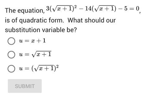 The Equation 3 X 12 2 14 X 12 5 0 Is Of Quadratic Chegg