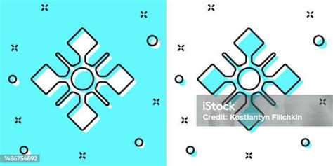 녹색과 흰색 배경에 격리 된 검은 줄 눈송이 아이콘 임의동적 모양 벡터 0명에 대한 스톡 벡터 아트 및 기타 이미지 0명