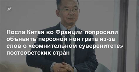 Посла Китая во Франции попросили объявить персоной нон грата из за слов о «сомнительном