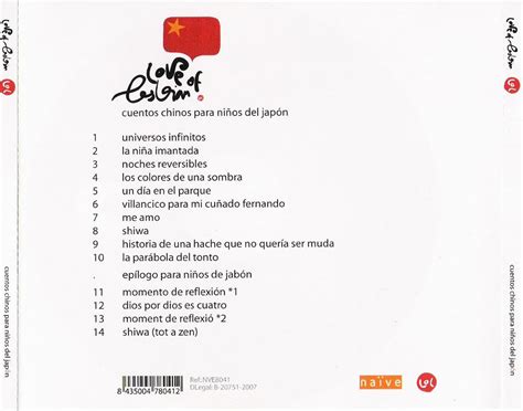 Car Tula Trasera De Love Of Lesbian Cuentos Chinos Para Ni Os Del Japon Portada