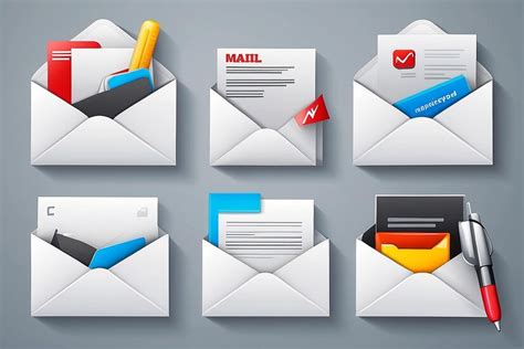 Premium Photo Open Mail Envelope Icon Collection With Marker Approved Rejected