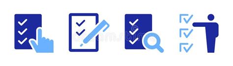Checklist Vector Icon Collection Clipboard With Checkmarks Document Selection Checkbox On