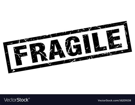 Square Grunge Black Fragile Stamp Royalty Free Vector Image