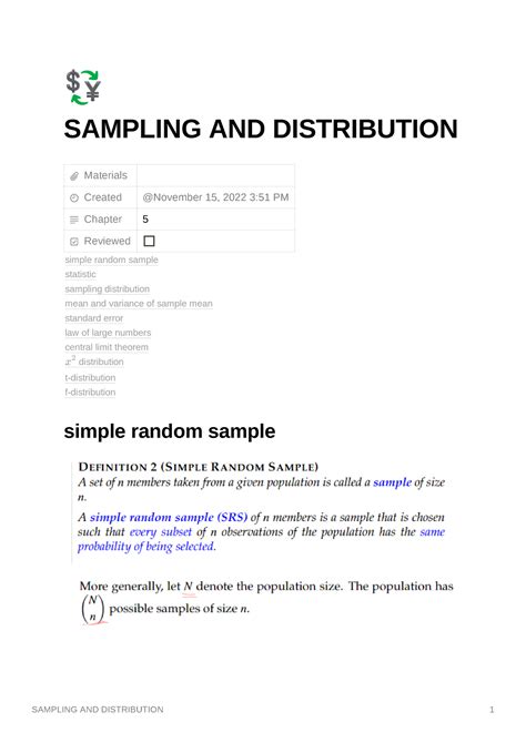 Sampling AND Distribution SAMPLING AND DISTRIBUTION Materials Created Chapter Reviewed
