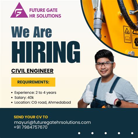 Civilengineerjobs Ahmedabadjobs Hiringnow Engineeringcareers… Future Gate Hr Solutions