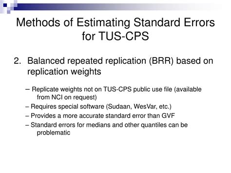 Ppt Analyzing Tus Cps Data Standard Errors And Methods For Effective Results Powerpoint