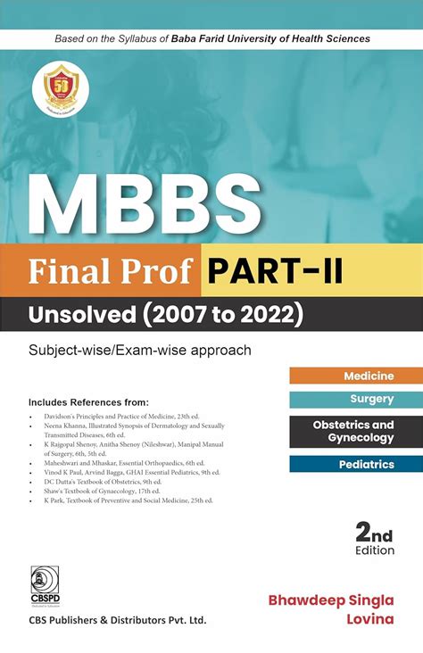 Buy Mbbs Final Prof Part Ii Unsolved 2007 To 2022 2ed Pb 2023 Book Online At Low Prices In